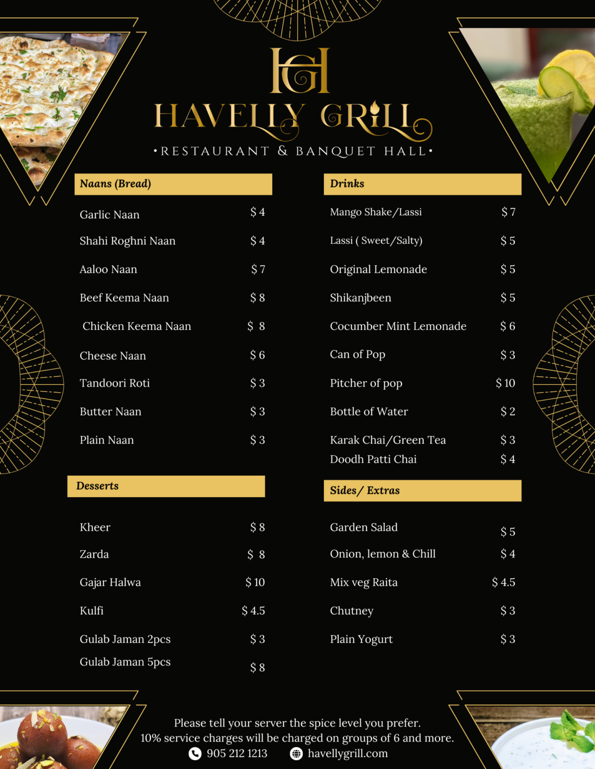 Dine-In Menu – Havelly Grill